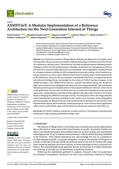 Pdf Assist Iot A Modular Implementation Of A Reference Architecture