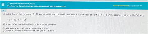 solved quadratic equations and functionssolving a word