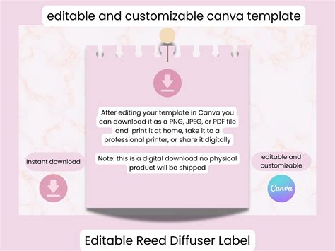 Reed Diffuser Label Canva Template Editable Label For Spa Products
