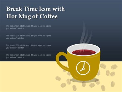 Break Time Icon With Hot Mug Of Coffee Ppt PowerPoint Presentation Gallery