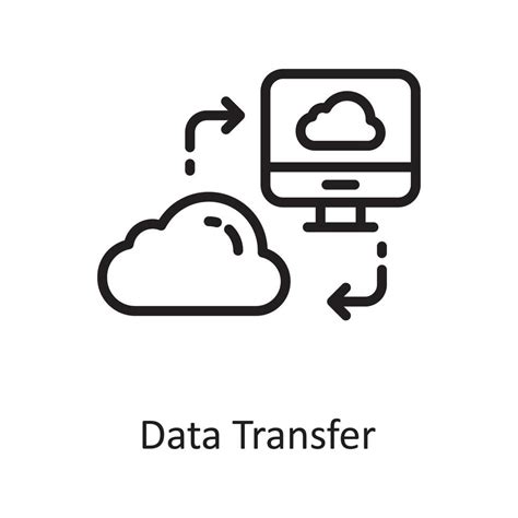 Data Transfer Vector Outline Icon Design Illustration Cloud Computing Symbol On White