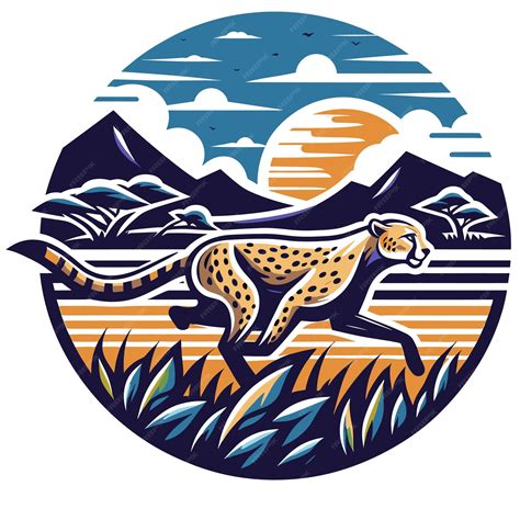 Premium Vector Vector Wild Cheetah Running Illustration
