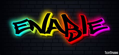 enable text effect and logo design word