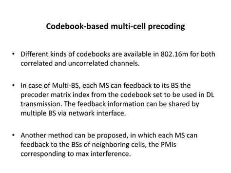 Interference Mitigation Using Multi Bs Precoding With Ul Sounding Ppt