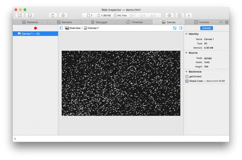 Canvas Debugging WebKit