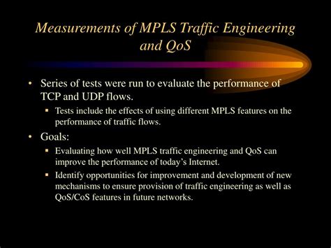 Ppt Performance Measurements Of Mpls Traffic Engineering And Qos