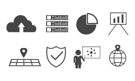 Data Analytics Icon Set Big Data Analysis Technology Symbol 46342600 Vector Art At Vecteezy