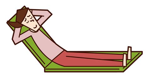누워 서 휴식을 취하는 여자의 그림 무료 일러스트 소재집 Kukukeke