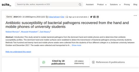 Antibiotic Susceptibility Of Bacterial Pathogens Recovered From The