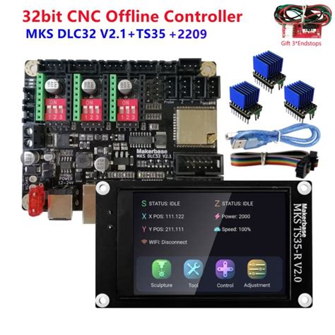 Grbl 32 Bit Cnc Shield Controller Esp32 Wifi Mks Dlc32 V2 1 Offline Control Board Ts24