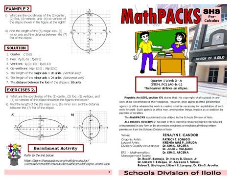 Pre Calculus Q1 Week 3 7 Example 2 Exercises 2 I What Are The Coordinates Of The 1 Center