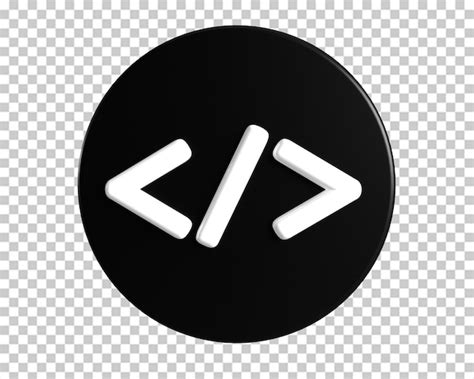 Premium PSD Html Code Black Button Icon D Render