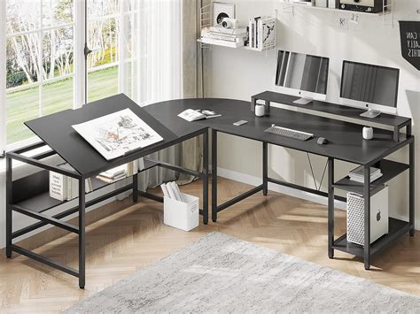 Sedeta L Shaped Computer Desk With Hutch Drafting India Ubuy