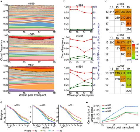 Longitudinal Clonal Tracking In Hu Blt Mice A Area Plots Show Clonal