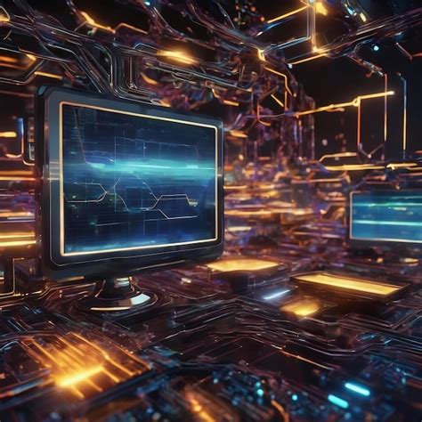 Premium Photo 3d Rendering Of Technology And Data Processing Computer Generated Modern