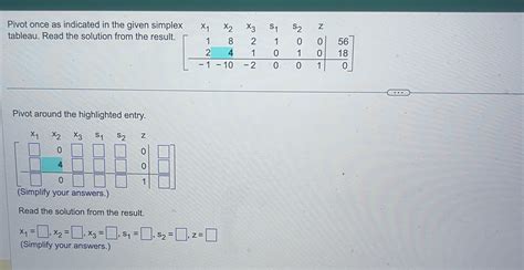 solved pivot once as indicated in the given simplex