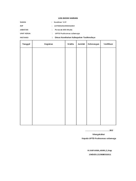 Log Book Harian Pdf