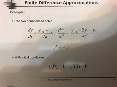 solved finite difference approximations example use two