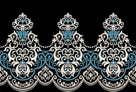 Damask Seamless Pattern With Elements Vector Art At Vecteezy