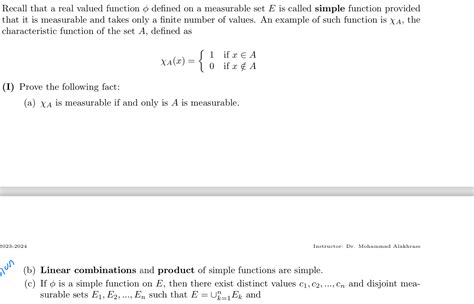 Solved Recall That A Real Valued Function φ ﻿defined On A