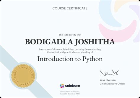 Sololearn Newcertification Pythonprogramming Programmingjourney
