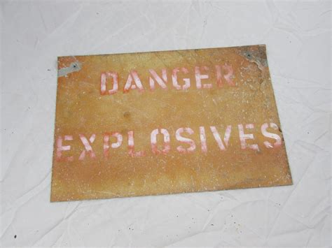 Mod Danger Explosives Sign Antiqurio Military Antiques