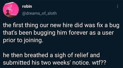 Get Hired Fix Bug Refuse To Elaborate Leave Rprogrammerhumor