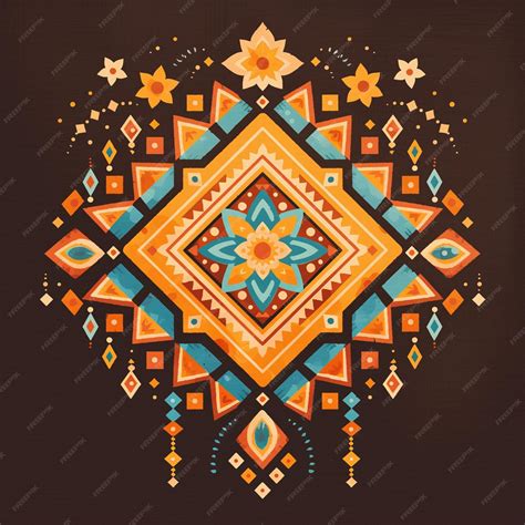 Indian Kolam Patterns With Geometric Shapes Premium Ai Generated Vector