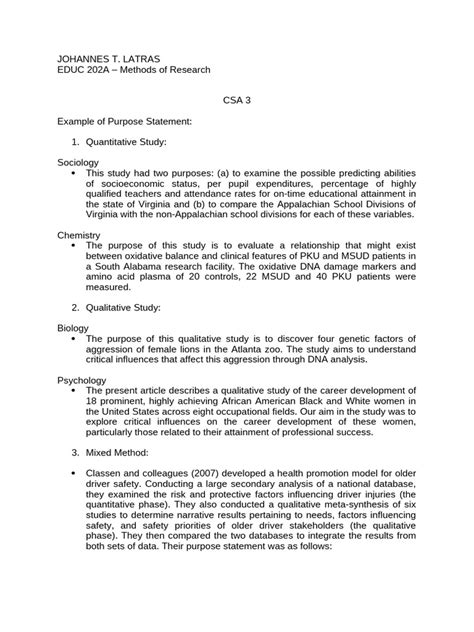 Csa 3methods Of Research Pdf Quantitative Research Qualitative