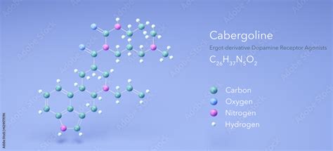Cabergoline Molecule Molecular Structures Dopamine Receptor Agonists