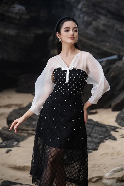 Womens Priya A Line See Through Mesh Sheer Midi Dress Xssmlxl