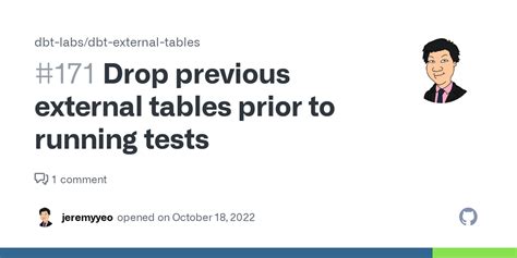 Drop Previous External Tables Prior To Running Tests · Issue 171 · Dbt