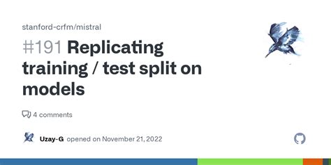 Replicating Training Test Split On Models · Issue 191 · Stanford