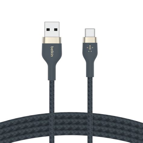 Belkin Boostcharge Pro Flex Double Braided Charge Usb A To Usb C M Blue