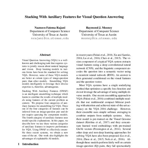 Stacking With Auxiliary Features For Visual Question Answering Acl