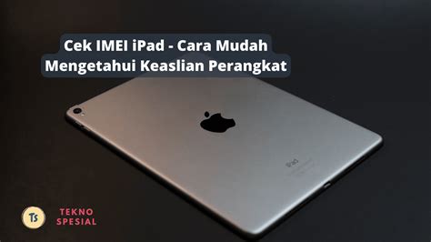 Cek IMEI IPad Cara Mudah Mengetahui Keaslian Perangkat Tekno Spesial