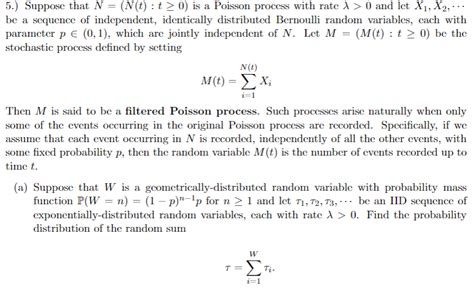 Suppose That N N T T Is A Poisson Process Chegg