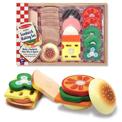Melissa And Doug Sandwich Making Set Play Food Wooden Play Food