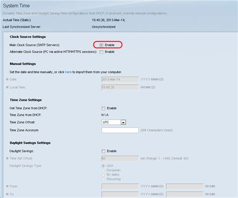 Setting System Time Dynamically From A Sntp Server For 200 300 And 500