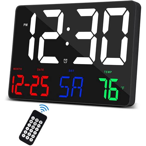 11 4and Large Led Digital Wall Clock Table Temperature Date Day Display Remote Usb £25 99