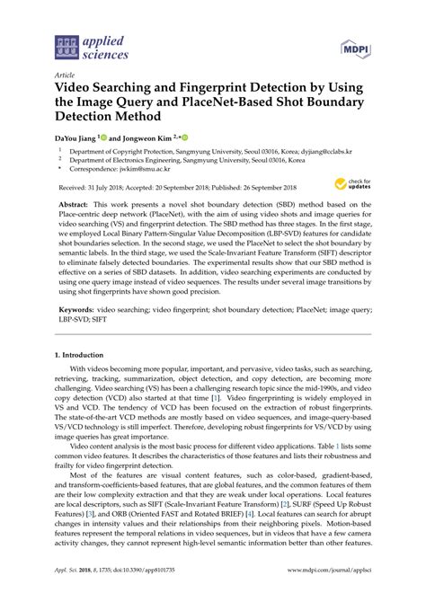 Pdf Video Searching And Fingerprint Detection By Using The Image Query And Placenet Based Shot