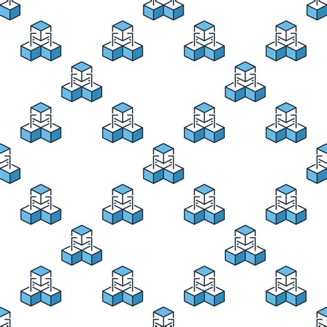 Three Connected Blocks Blockchain Technology Blue Seamless Pattern 56488247 Vector Art At Vecteezy