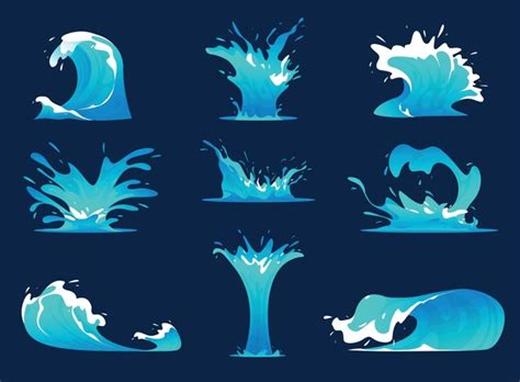 Ocean Water Splash Drawing