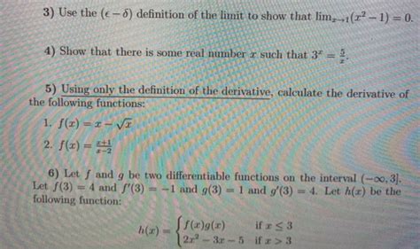 Solved Use The Definition Of The Limit To Show That Chegg Com