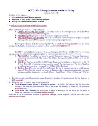 Introduction To Microprocessor Lecture PDF Data Storage And Warehousing Computing
