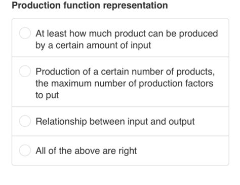Solved Production Function Representation At Least How Much