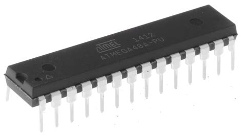 microchip atmega48a pu 8bit avr microcontroller atmega 20mhz 256 b 4 kb flash 28 pin pdip rs