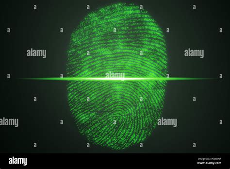 D Illustration Fingerprint Scanning Identification System Fingerprint Scan Provides Security