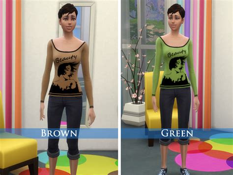 Mod The Sims Long Shirt Set Beauty 8 Colours