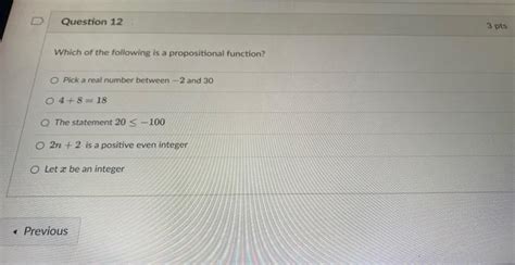Solved Which Of The Following Is A Propositional Function